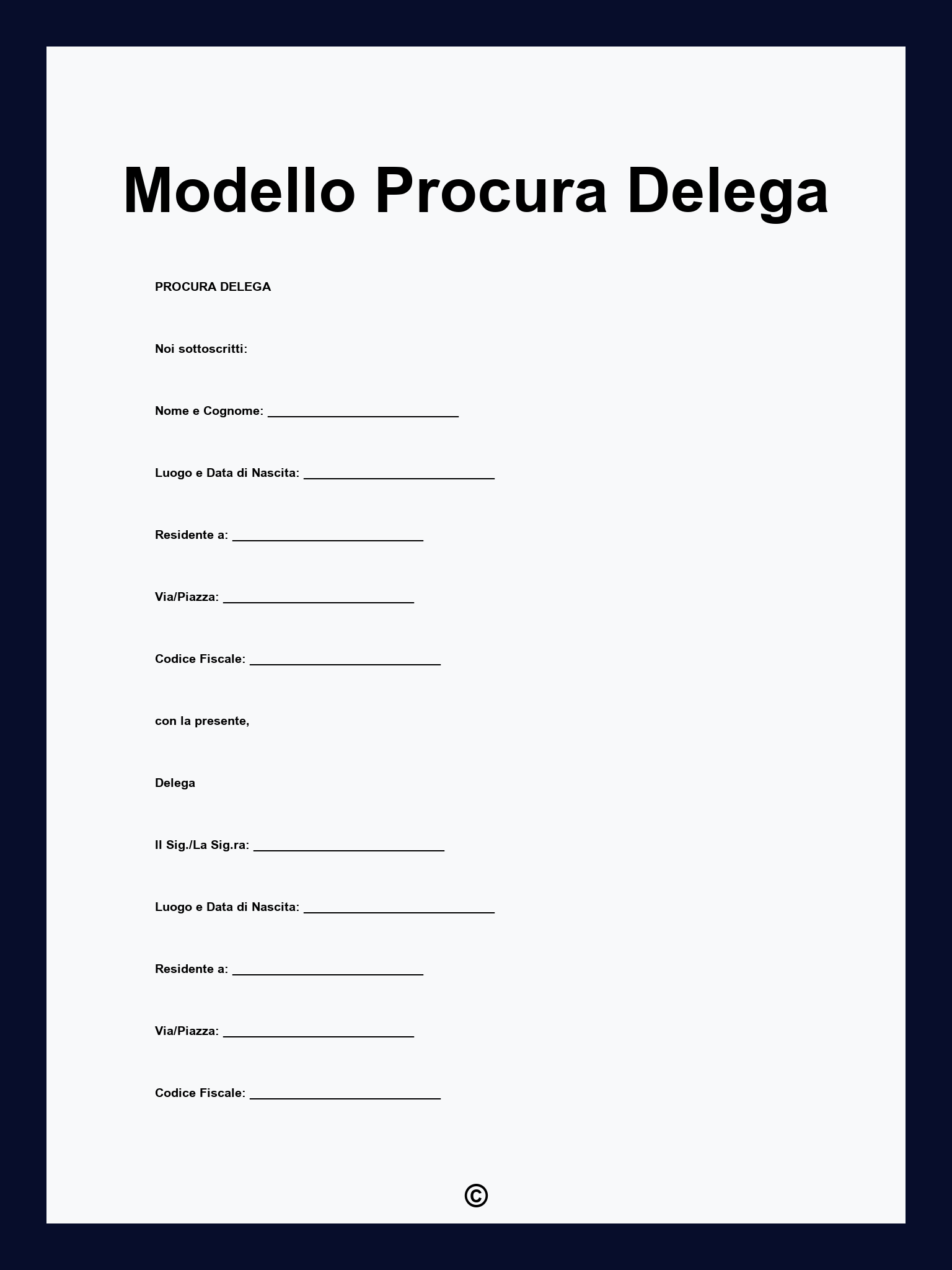 Modello Procura Delega